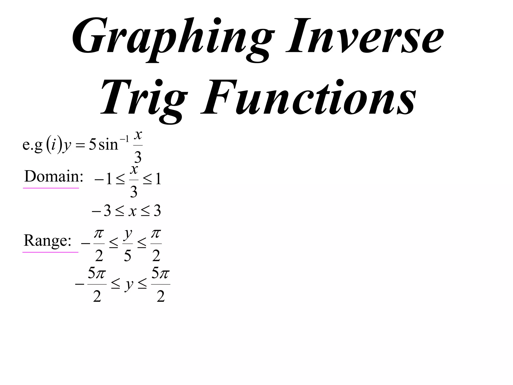 12 X1 T05 03 Graphing Inverse Trig 2012 Ppt