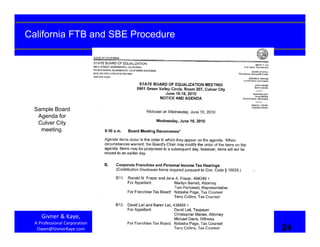 California FTB and SBE Procedure | PDF | Law