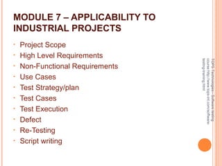 Software testing Training Syllabus Course | PPT