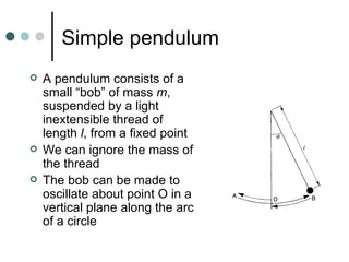 Simple Harmonic Motion Pendulum Lab