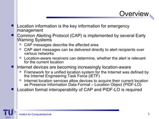 Location Information Interoperability of CAP and PIDF-LO for Early ...