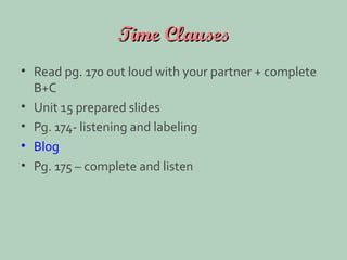 September 26 --13. simple past and time clauses | PPT