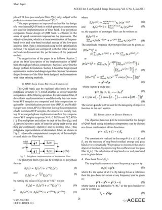 Two-Channel Quadrature Mirror Filter Bank Design using FIR Polyphase Component | PDF