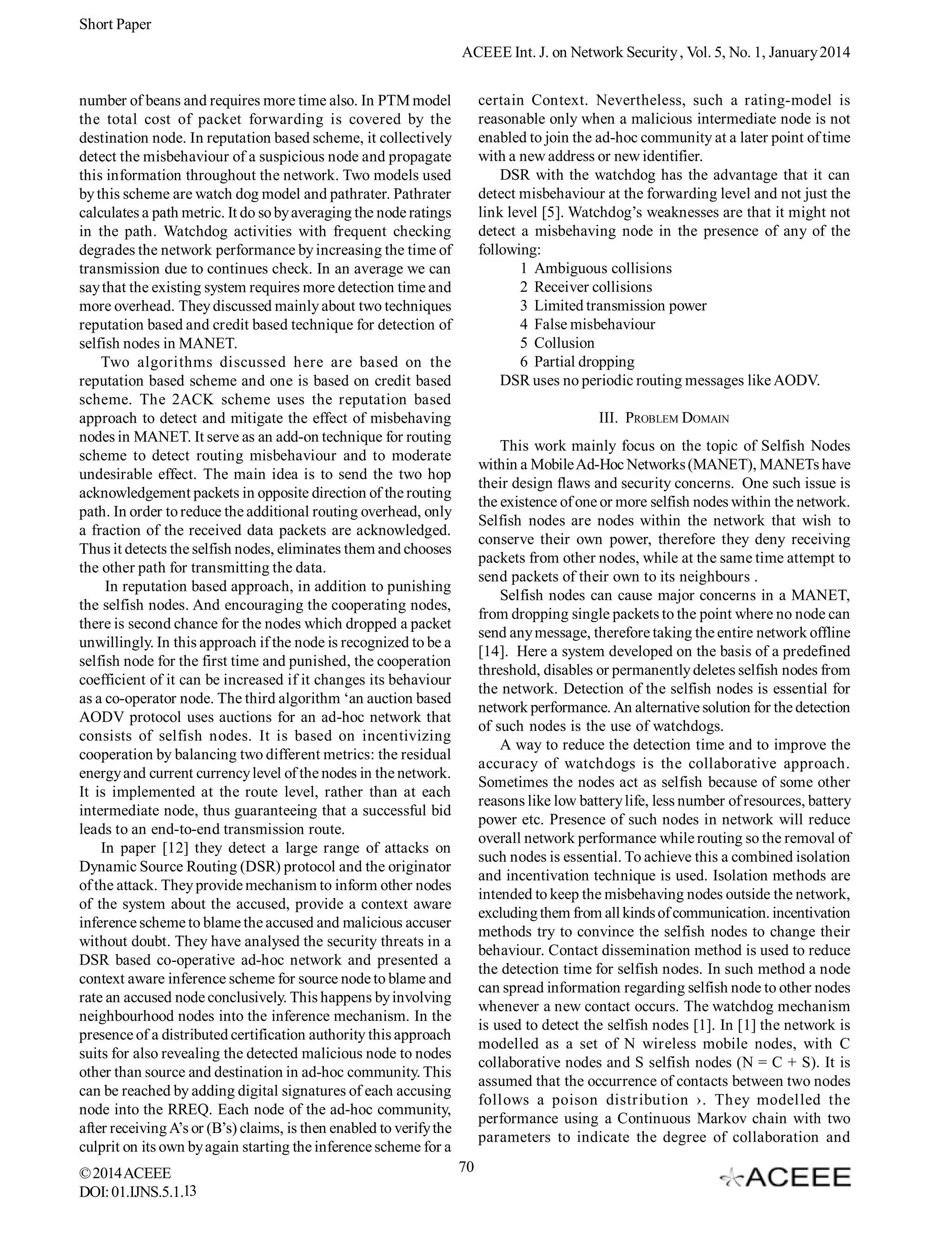 Selfish Node Isolation & Incentivation using Progressive Thresholds | PDF | Computer Networking ...