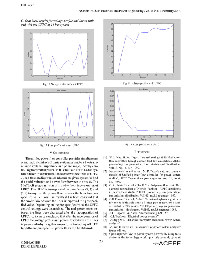 Line Losses in the 14-Bus Power System Network using UPFC | PDF | Physics | Science