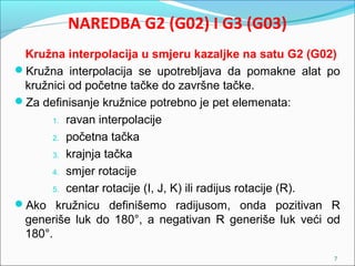 Naredbe G0, G1, G2, G3 | PPT