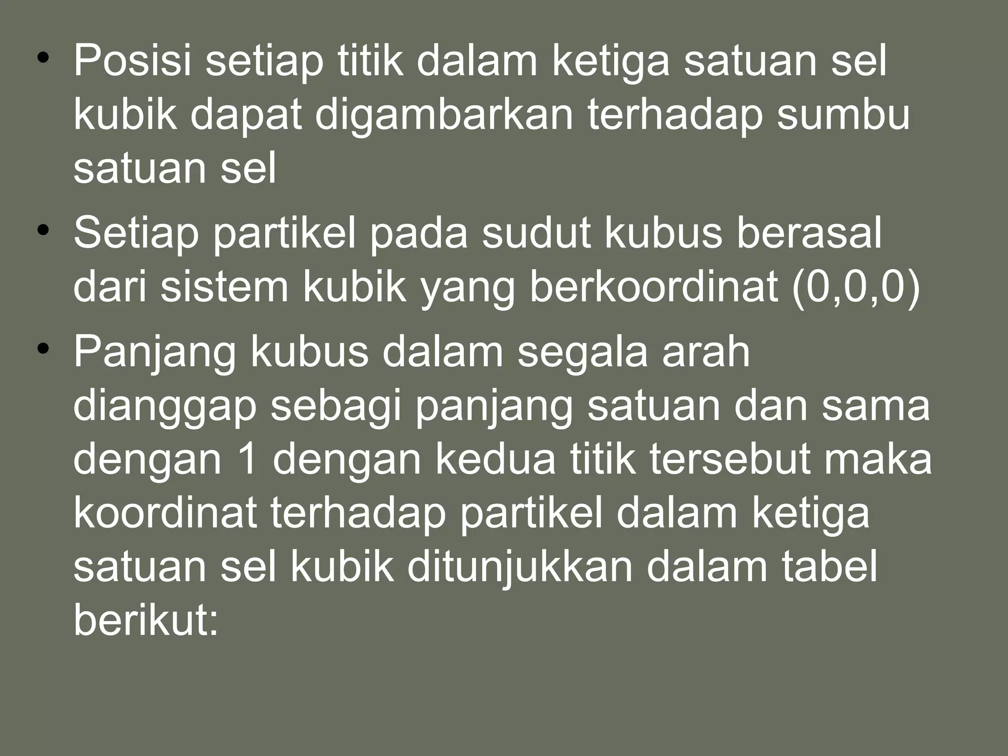 13. koordinat satuan sel | PPT