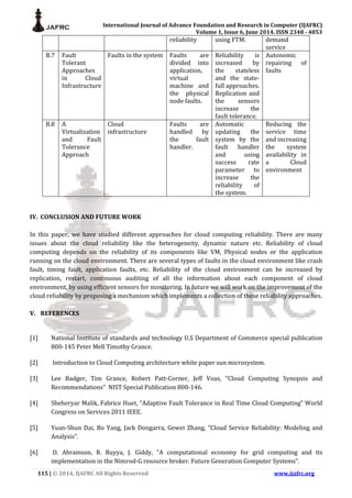 An Analysis Of Cloud ReliabilityApproaches Based on Cloud Components And Reliability Techniques ...