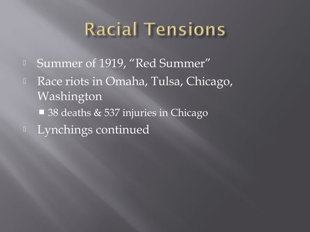 Post-WWI Cultural Conflicts | PPT