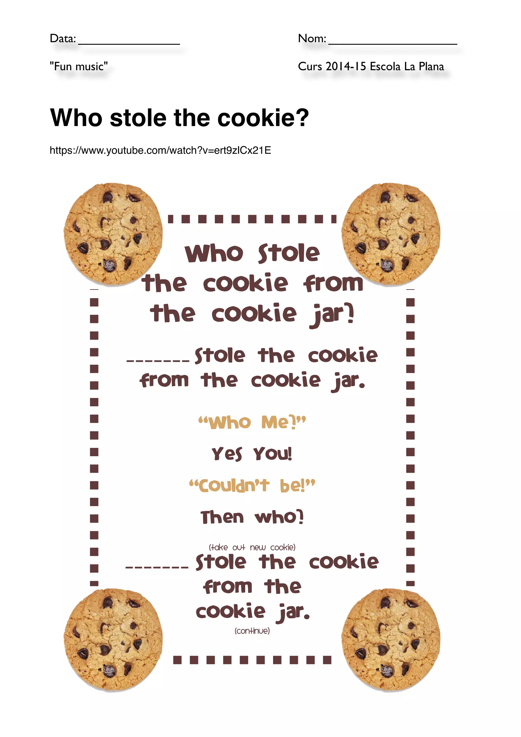 13. who stole the cookie from the cookie jar? | PDF