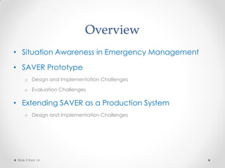 Computerized System to Enhance Situation Awareness: Key Challenges Associated with the Design ...