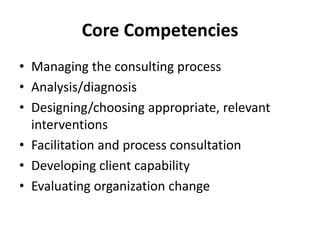 Competencies of an effective OD practitioner - Organizational Change and Development - Manu ...