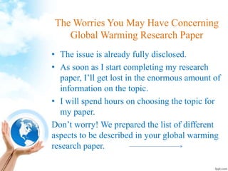 Global Warming Research Paper Example