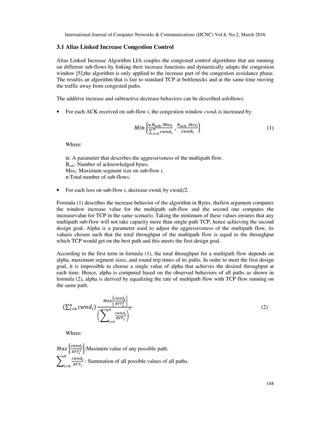 PERFORMANCE ANALYSIS OF MULTI-PATH TCP NETWORK | PDF