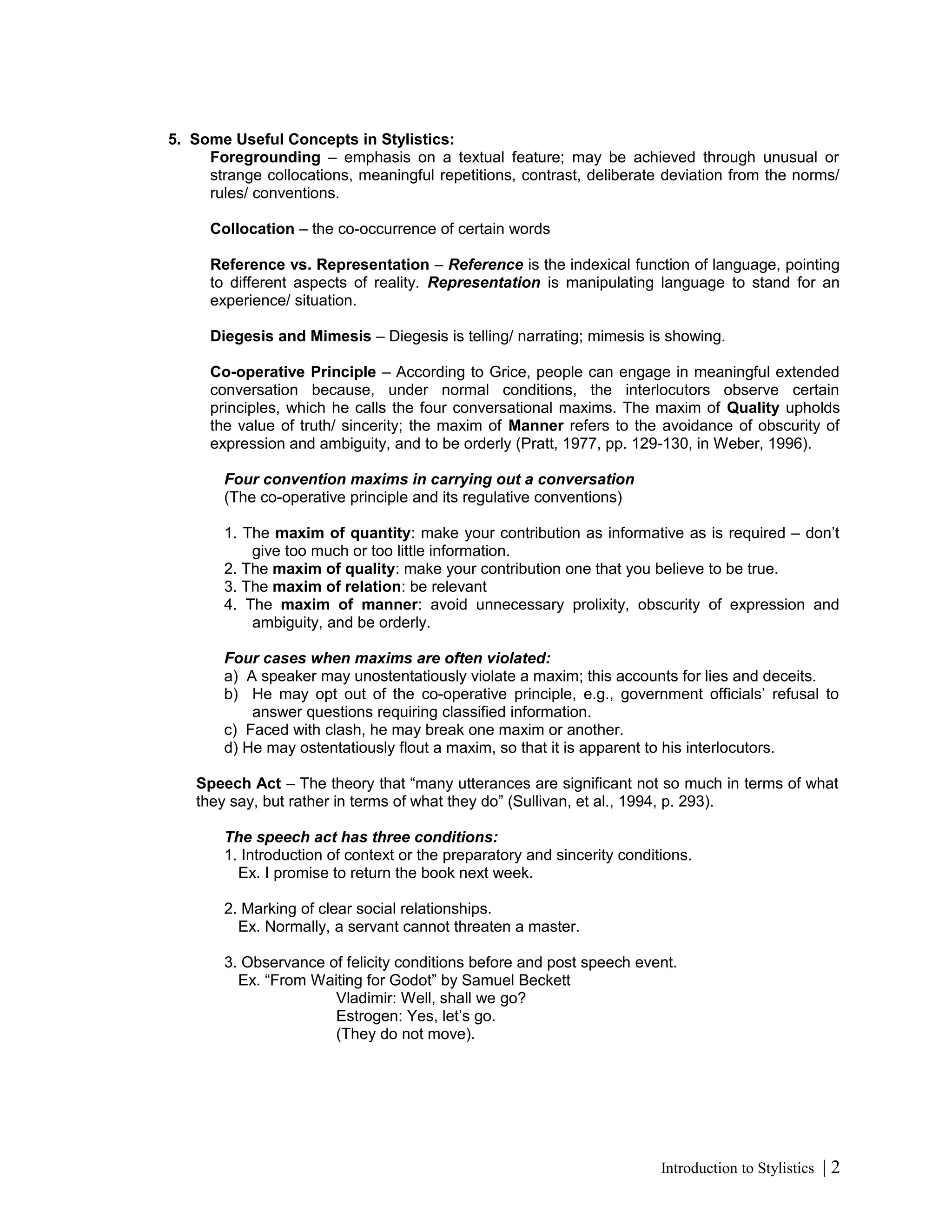Introduction to Stylistics (13 of 16) | DOC