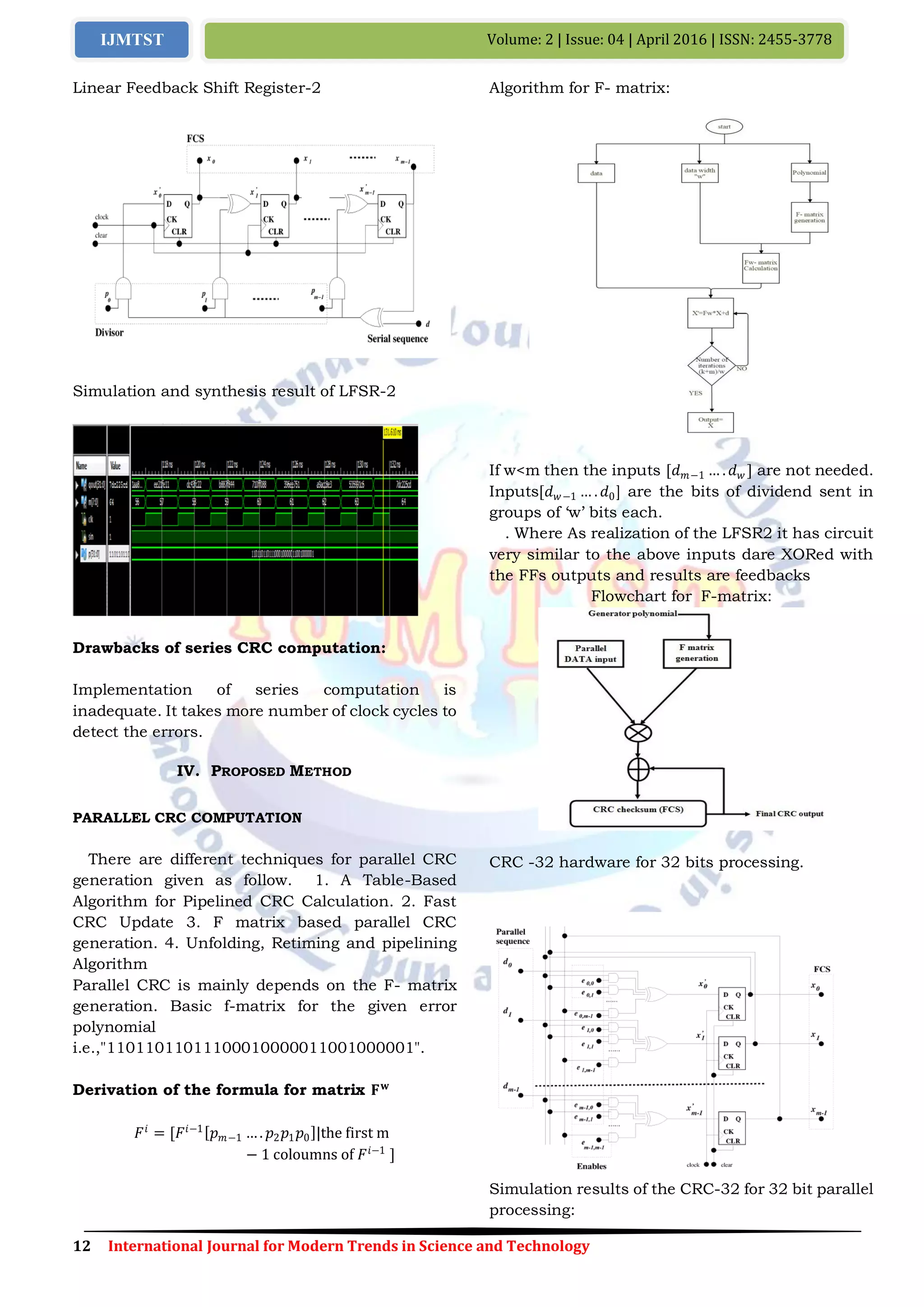 Generalized Parallel CRC Computation | PDF