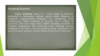 13.Team building By Mr Allah Dad Khan Visiting Professor he University ...