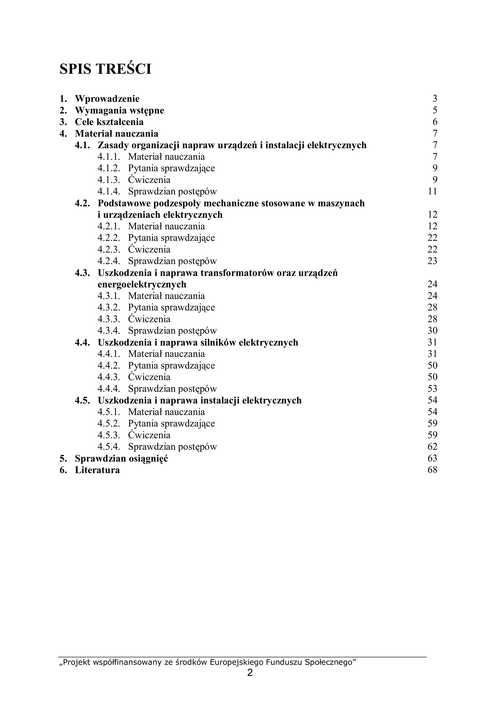 13. Wykonywanie naprawy maszyn, urządzeń instalacji elektrycznej | PDF