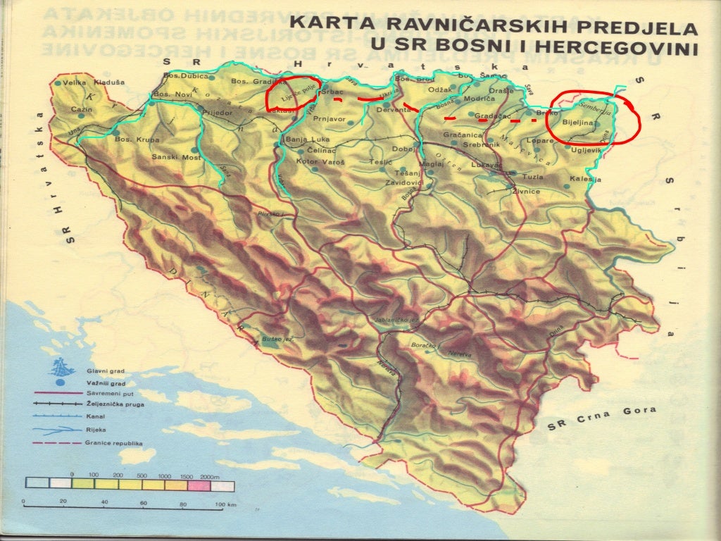13. Podjela reljefa BiH na reljefne cjeline