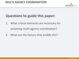 A Typology to facilitate Multi-Agency Coordination | PPTX