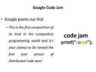 Google code jam Gamification in Recruitment - Manu Melwin Joy | PPTX