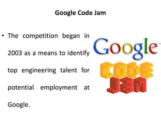 Google code jam Gamification in Recruitment - Manu Melwin Joy | PPTX
