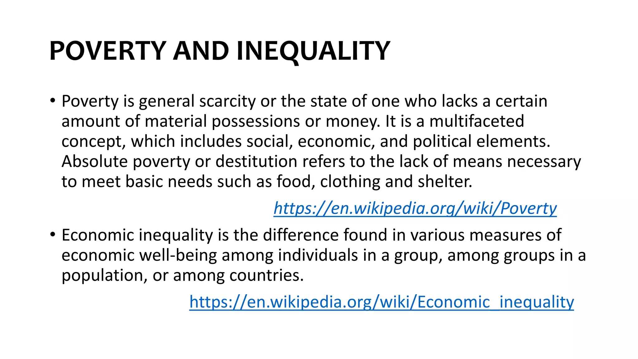 GLOBAL PERSPECTIVE CAMBRIDGE IGCSE: POVERTY AND INEQUALITY | PPTX