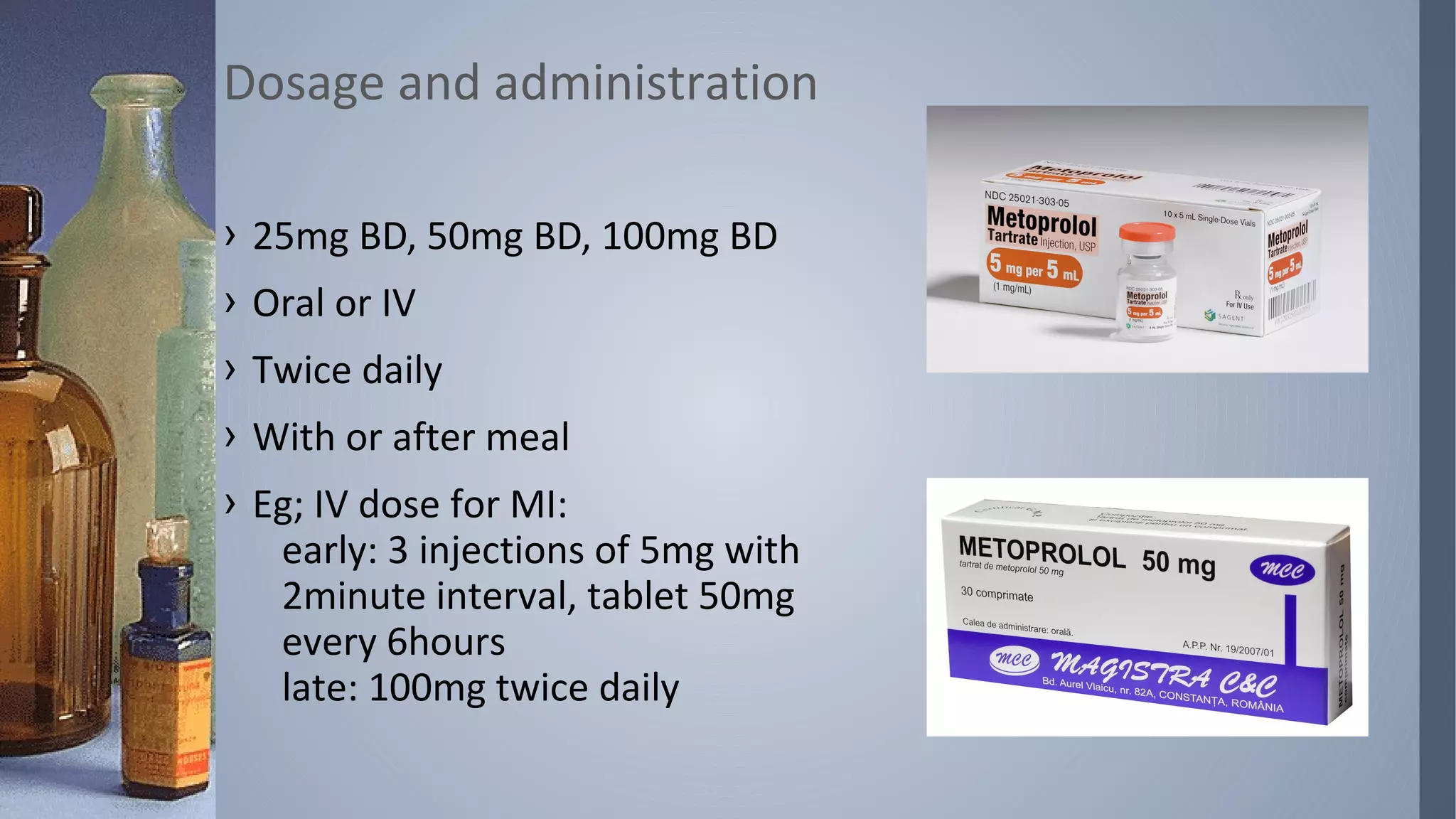 Beta1 selective blocker Metoprolol | ODP