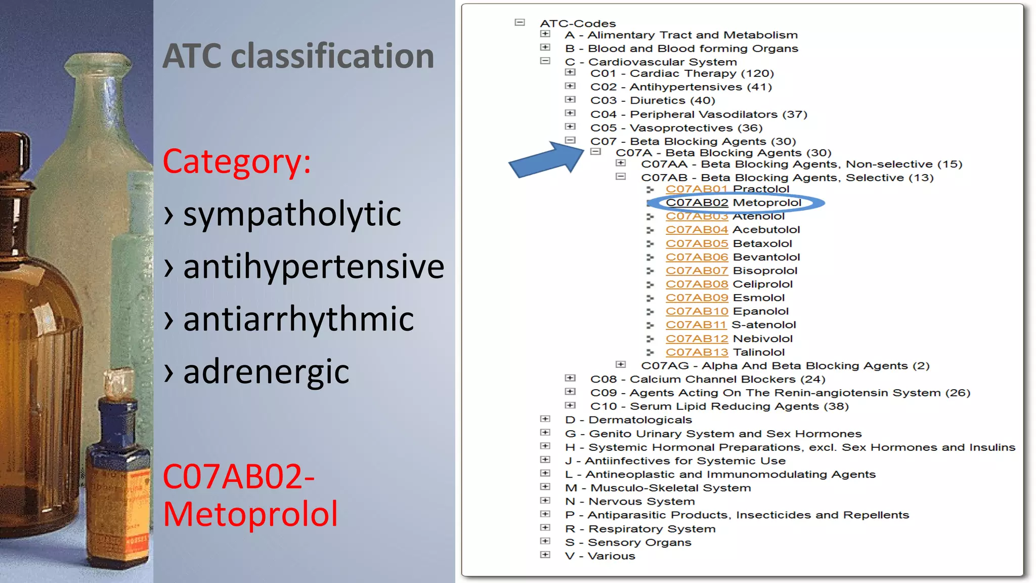 Beta1 selective blocker Metoprolol | ODP