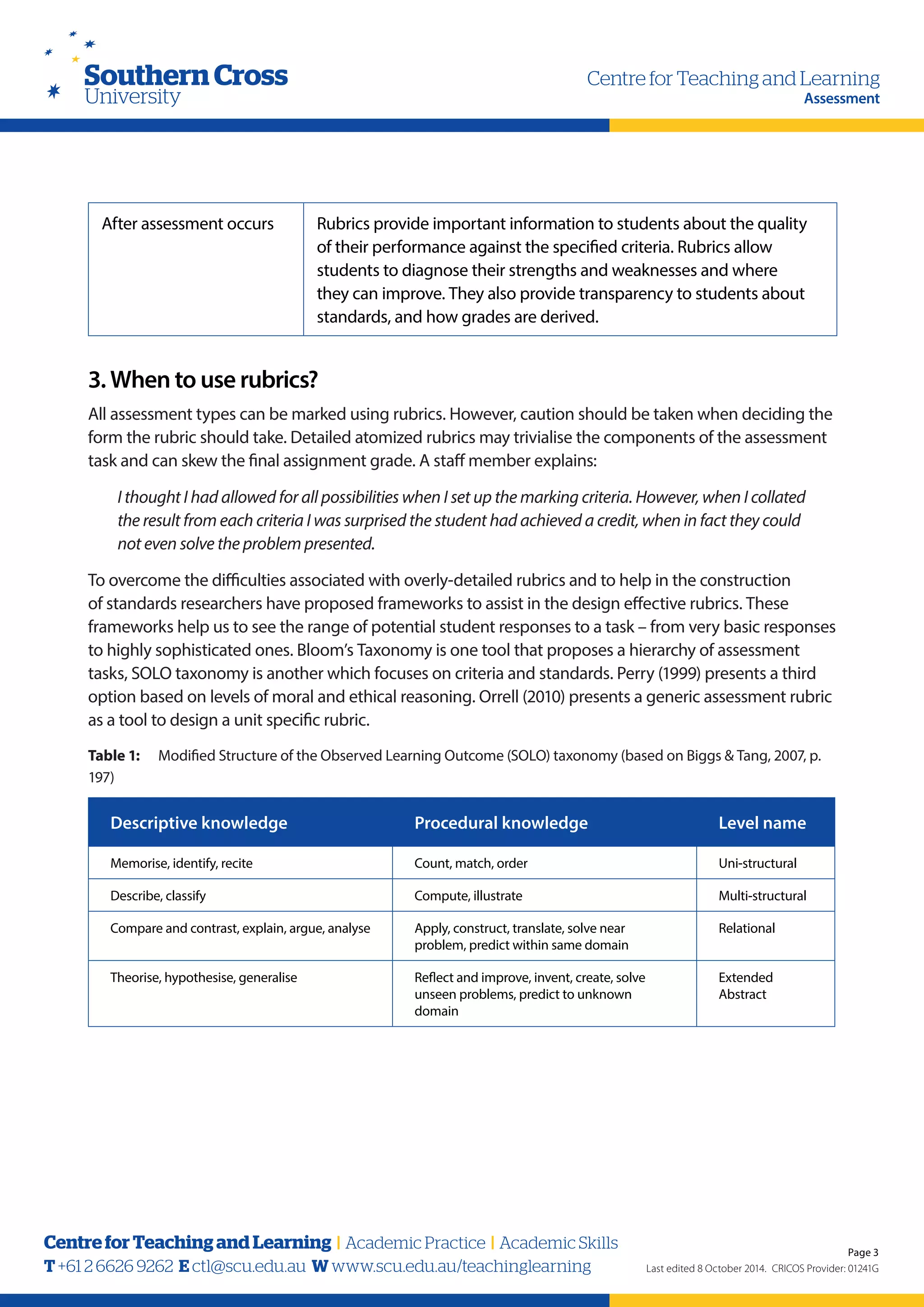 13. using rubrics in student assessment | PDF