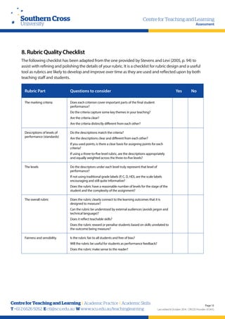 13. using rubrics in student assessment | PDF