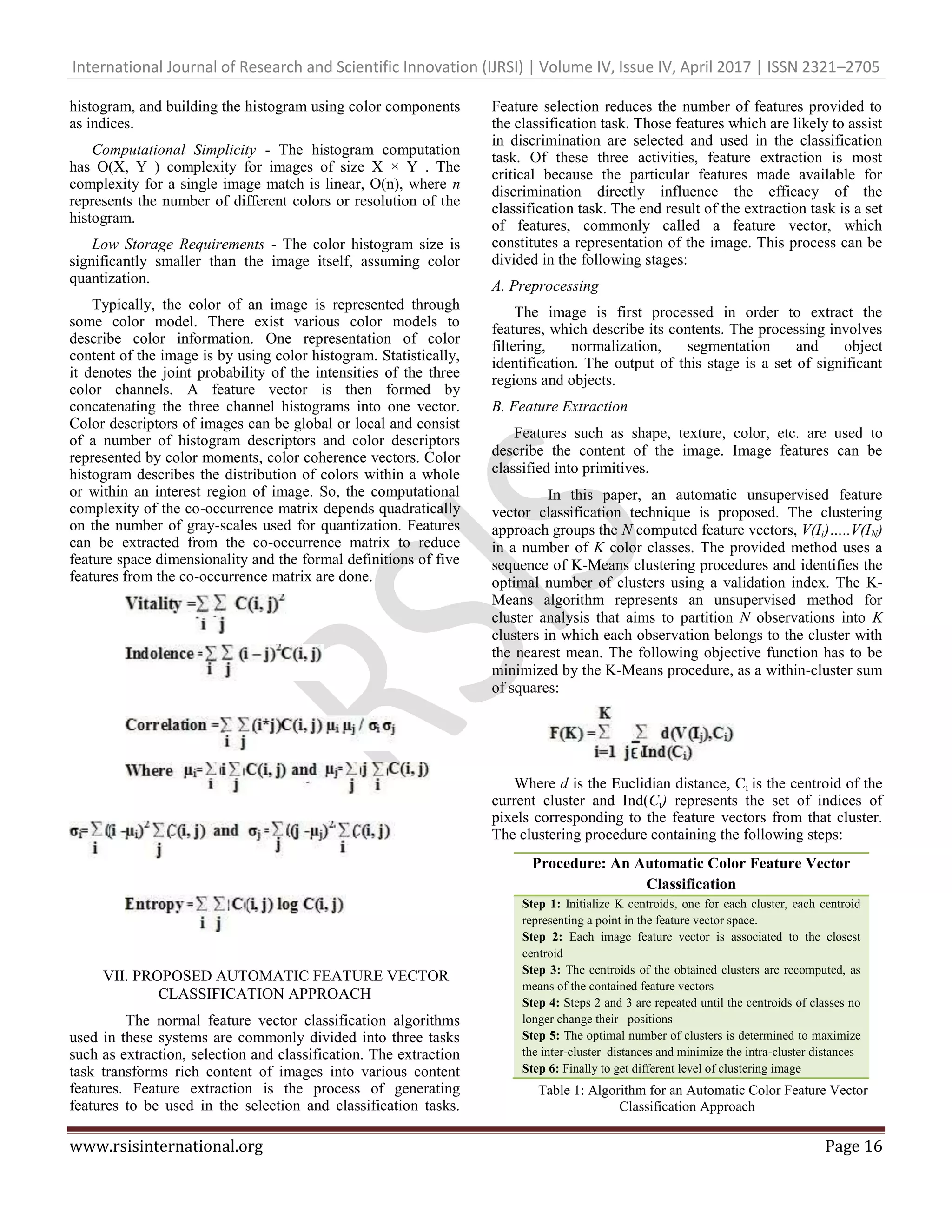 An Automatic Color Feature Vector Classification Based On Clustering Method Pdf