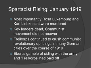 CAMBRIDGE IGCSE HISTORY: GERMANY AT THE END OF WORLD WAR 1 | PPTX