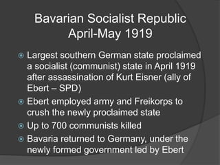 CAMBRIDGE IGCSE HISTORY: GERMANY AT THE END OF WORLD WAR 1 | PPTX