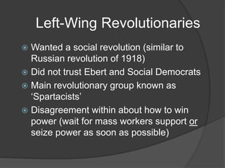 CAMBRIDGE IGCSE HISTORY: GERMANY AT THE END OF WORLD WAR 1 | PPT