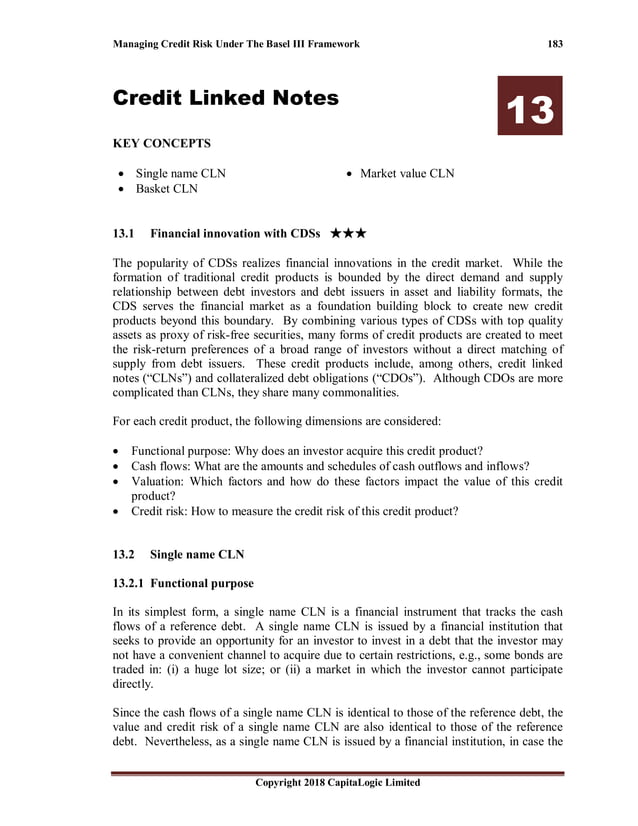 13.1 credit linked notes | PDF | Stocks and Bonds | Personal Investing