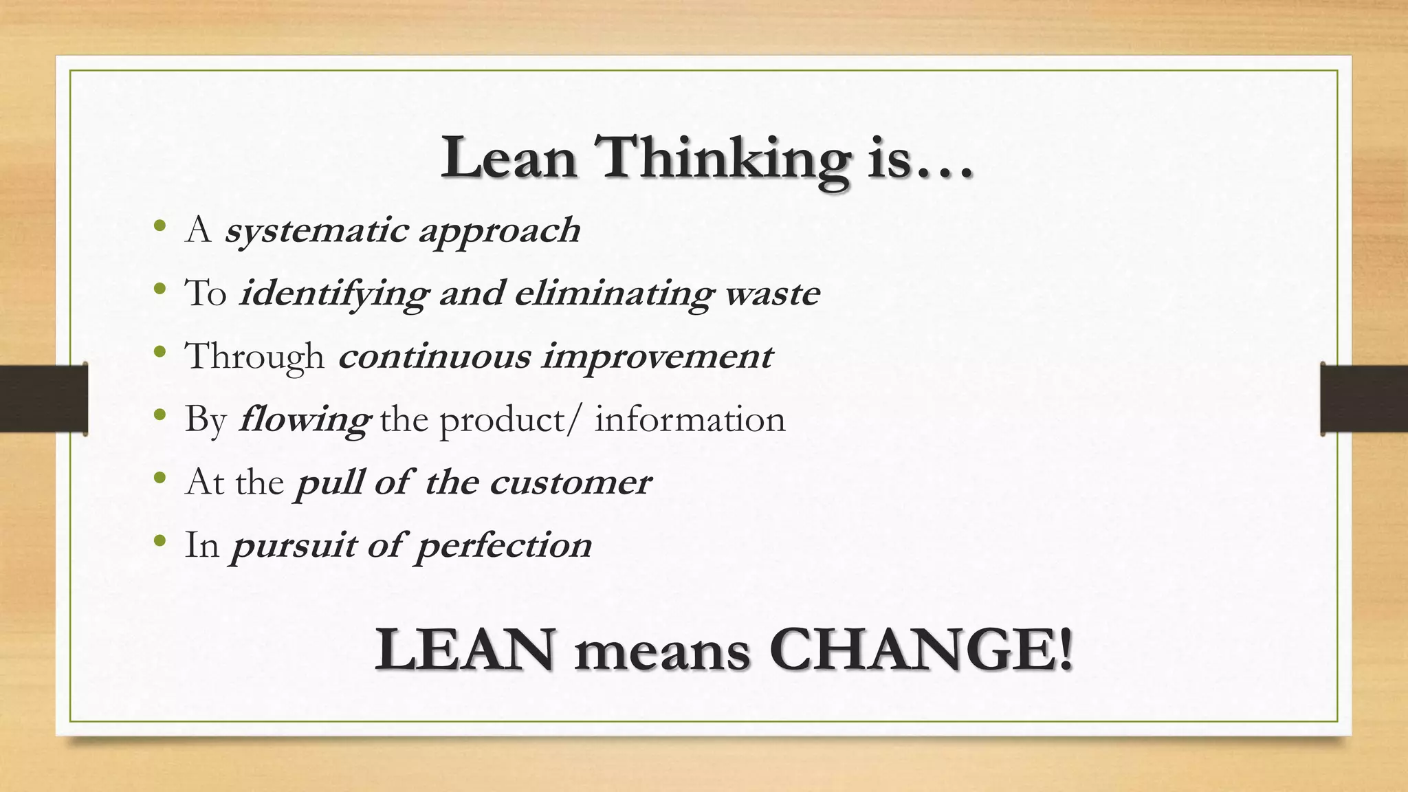 Introduction to lean thinking | PPTX