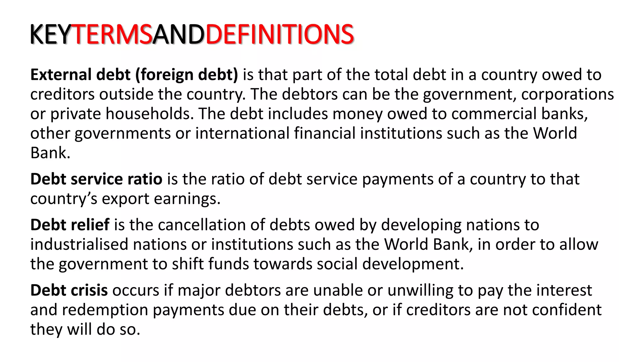 13.2 Global Interdependence: Debt and aid and their management | PPTX
