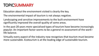 13.3 Global Interdependence: The development of international tourism | PPT