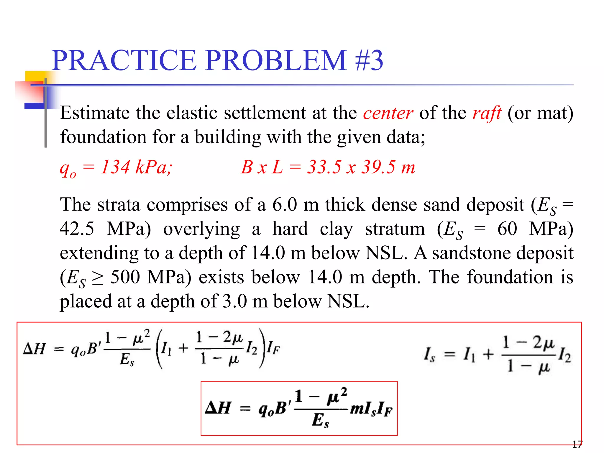Geotechnical Engineering-II [Lec #13: Elastic Settlements] | PPSX