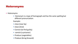 13. homophones ,homonyms & homographs | PPTX