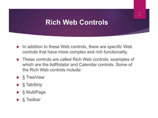 13.rich web controls | PPT