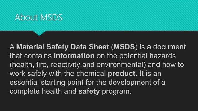 MSDS- Material Safety Data Sheet | PPTX