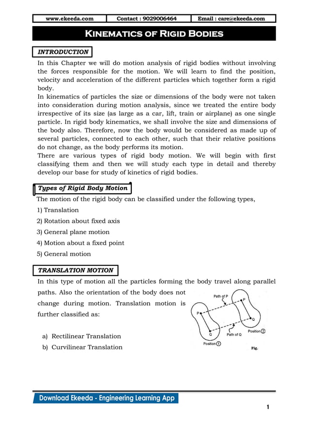 13. kinematics of rigid bodies | PDF | Physics | Science