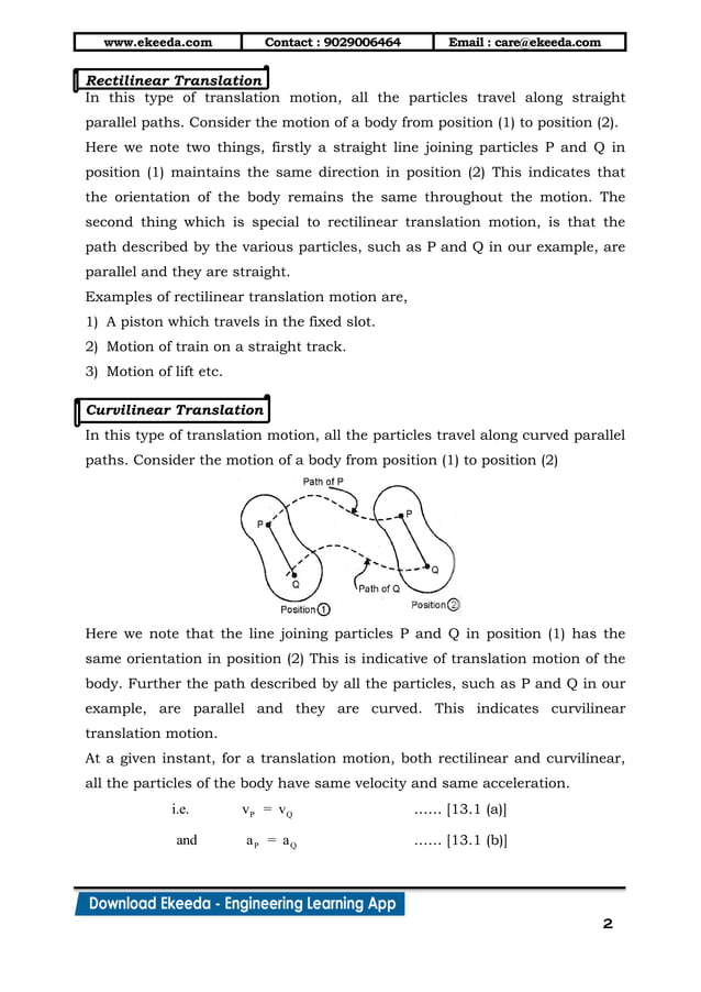 13. kinematics of rigid bodies | PDF | Physics | Science