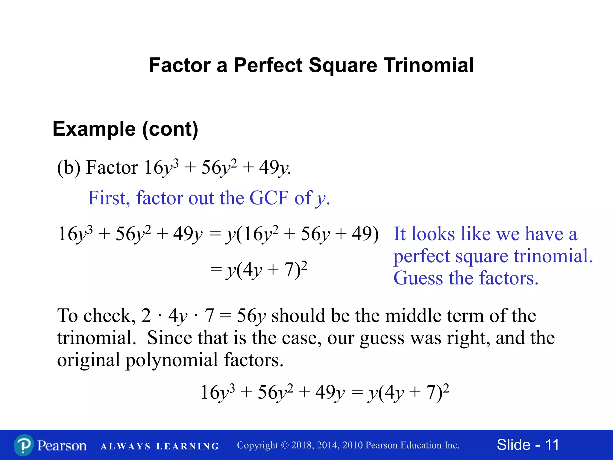 Section 13.5 special factoing techniques | PPT