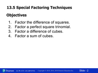 Section 13.5 special factoing techniques | PPT