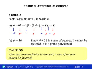 Section 13.5 special factoing techniques | PPT