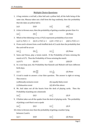13. Probability | PDF