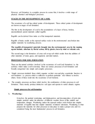 PHYSICAL GEOGRAPHY 1.5 -STUDY OF SOIL | DOCX
